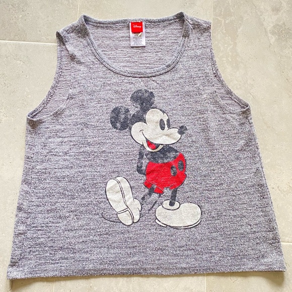 Disney | Tops | Disney Grey Mickey Mouse Tank Top | Poshmark